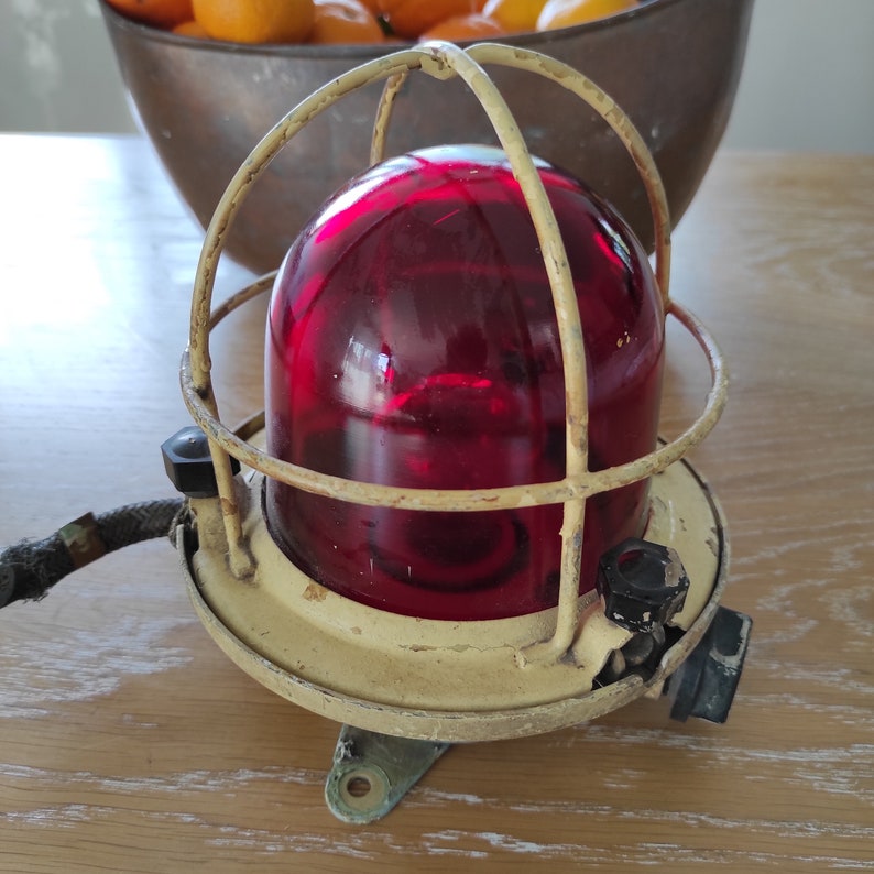 Ship Lamp With Red Glass, Red Marine Lamp, Marine Decor, Nautical ...