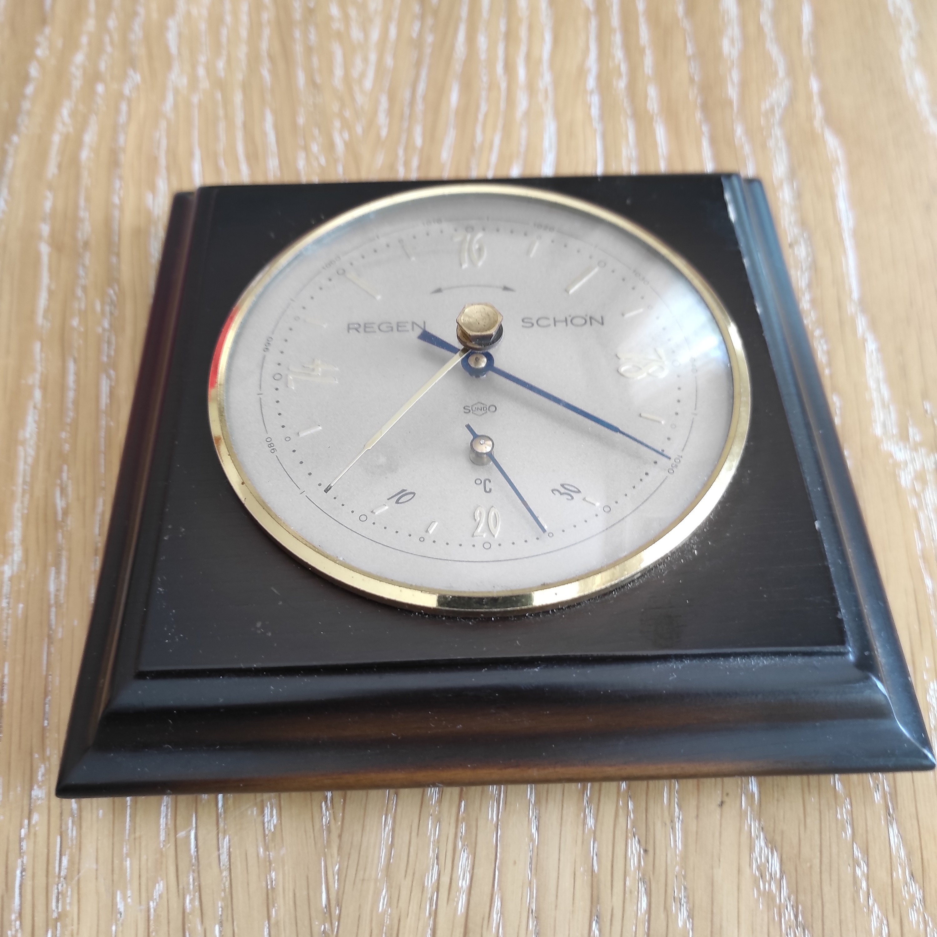 Vintage Regen Schon Wood Barometer, Made in West Germany, Weather ...