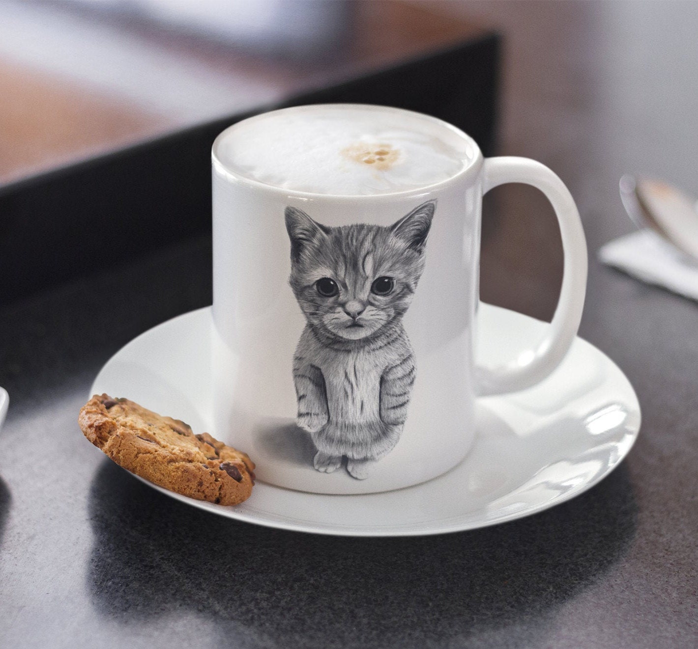 Cat Mug, Cute Cat Mug, Cat Portrait, Cat Coffee Mug, Cat Lover Gift ...