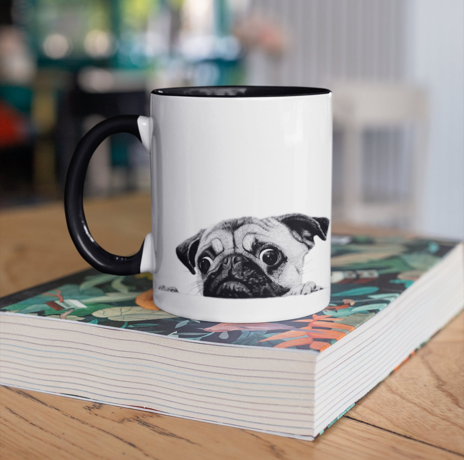 Cute Pug Mug With Color Inside, Pug Gift, BFF, Dogs Gifts, for Her ...