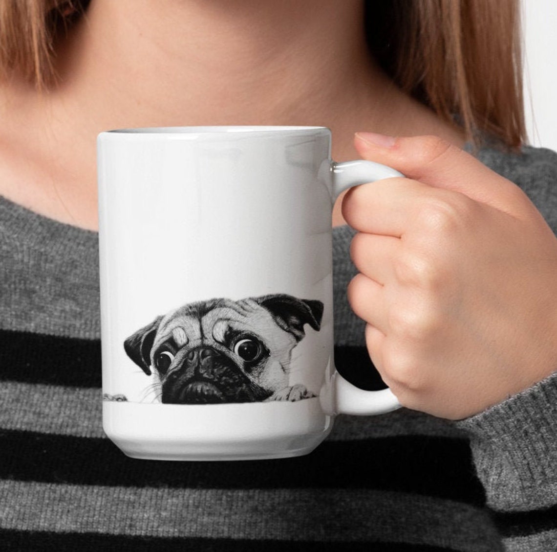 Cute Pug Mug, Pug Gift, Dogs Gifts, for Her, BFF, Kids Valentine Gift ...