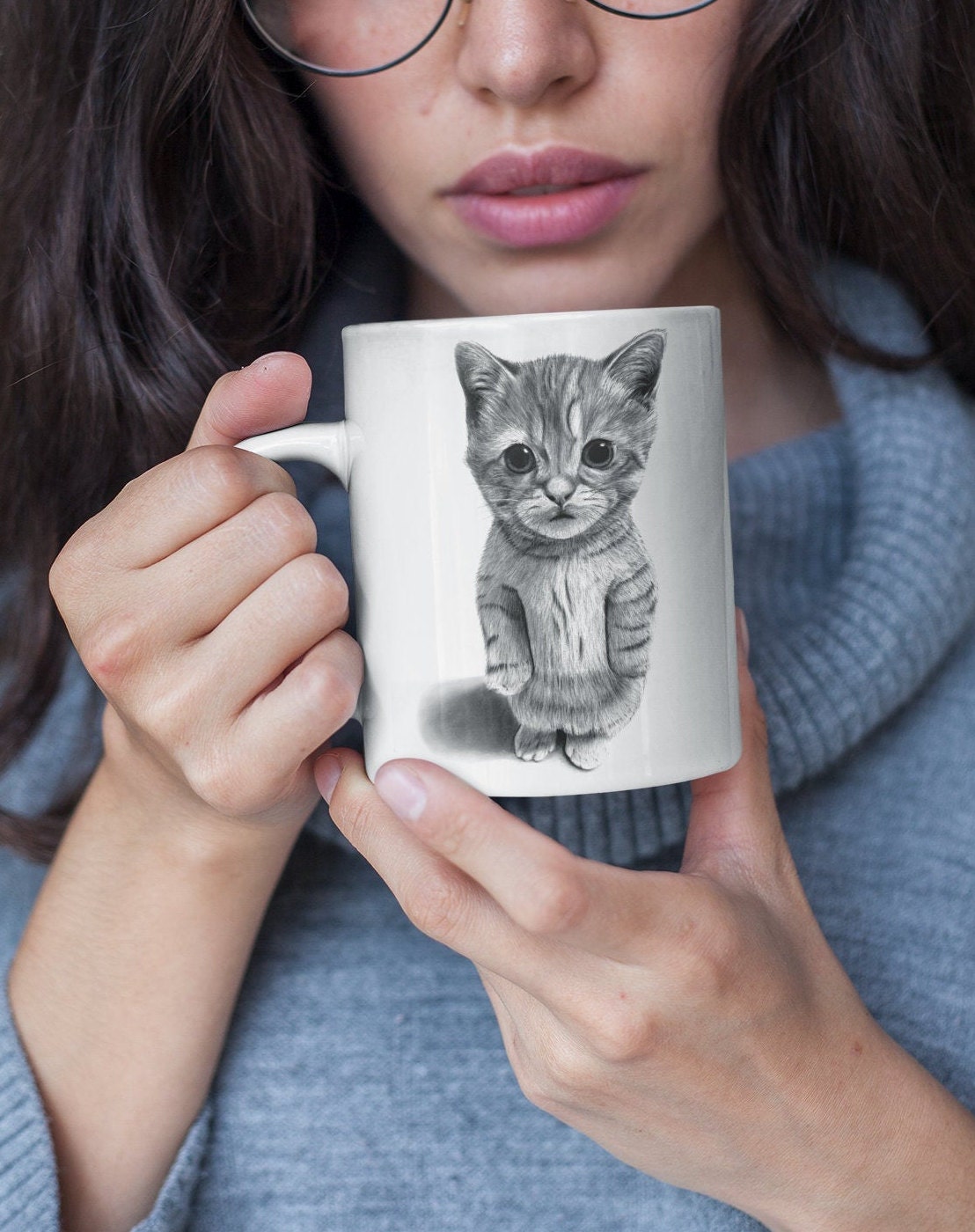 Cat Mug, Cute Cat Mug, Cat Portrait, Cat Coffee Mug, Cat Lover Gift ...