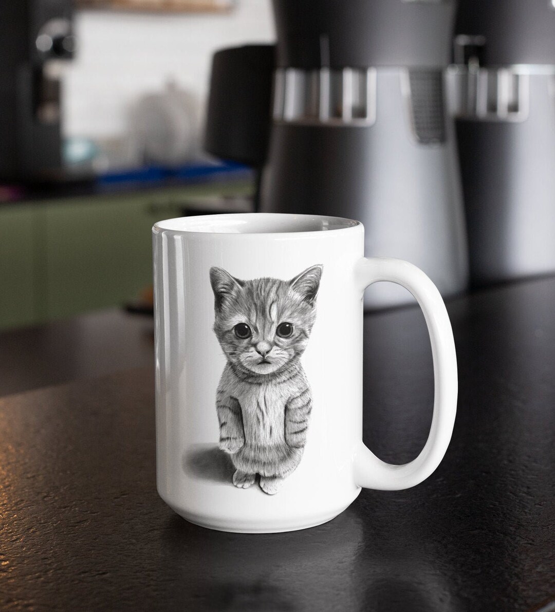 Cat Mug, Cute Cat Mug, Cat Portrait, Cat Coffee Mug, Cat Lover Gift ...