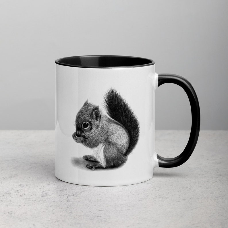 Red Squirrel Gift Squirrel Mug With Color Inside Squirrel - Etsy