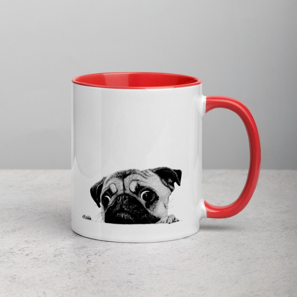 Cute Pug Mug With Color Inside, Pug Gift, BFF, Dogs Gifts, for Her ...