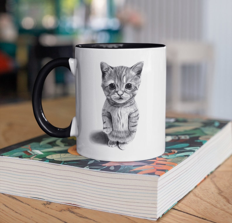 Cat Mug With Color Inside, Cute Cat Mug, Birthday Present, for Her ...