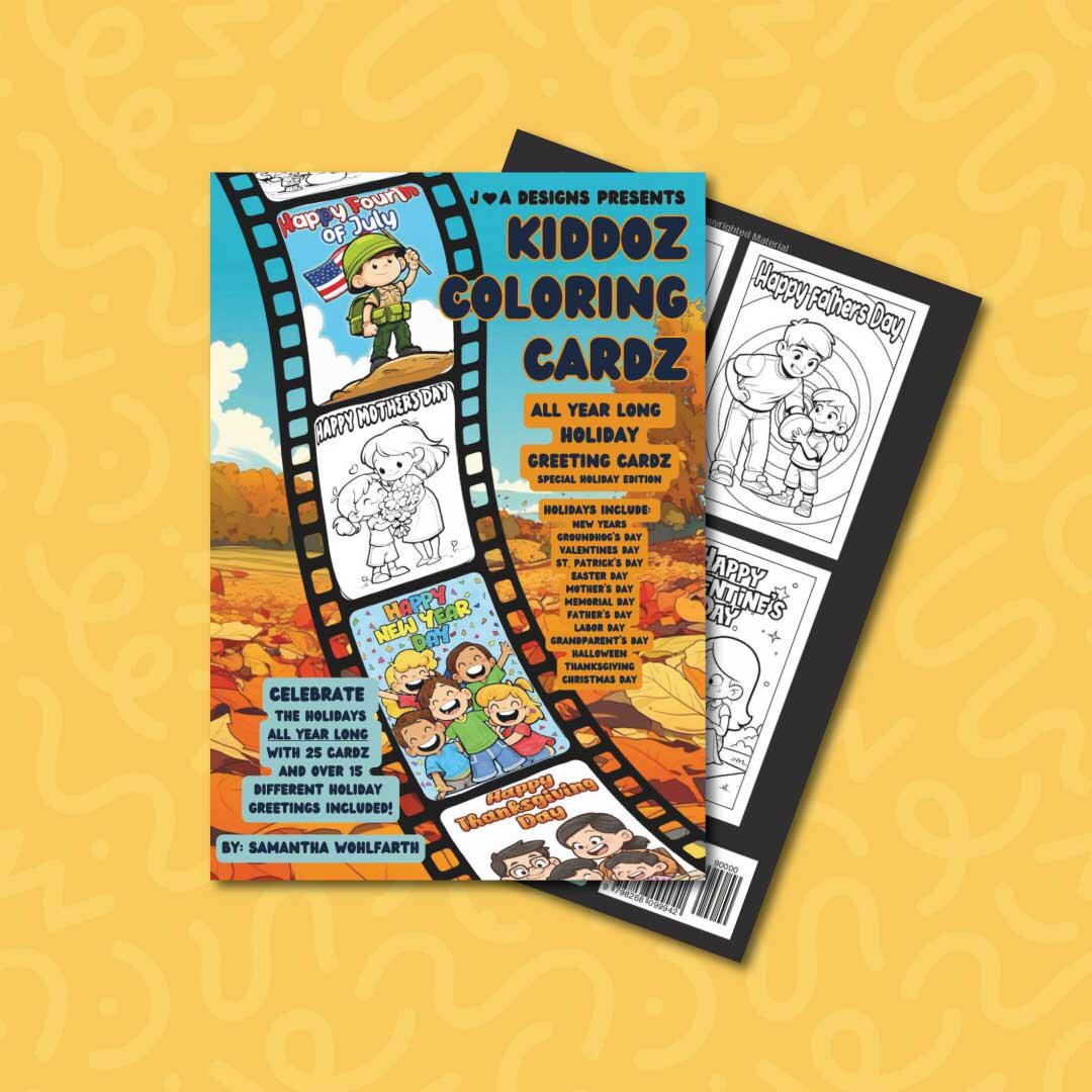 Holiday Coloring Cards for Kids All Year Long (25 Page Coloring Book ...