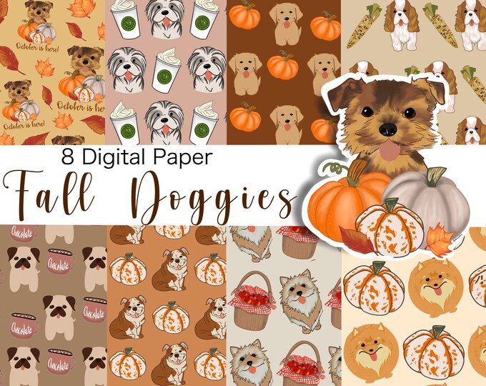 Live Love Bark Digital Paper Pack, Dogs Digital Craft Papers, Digital ...