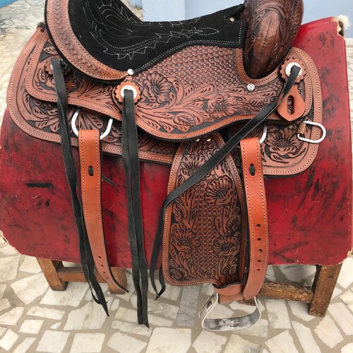Western Horse Endurance Trail Leather Saddle . - Etsy