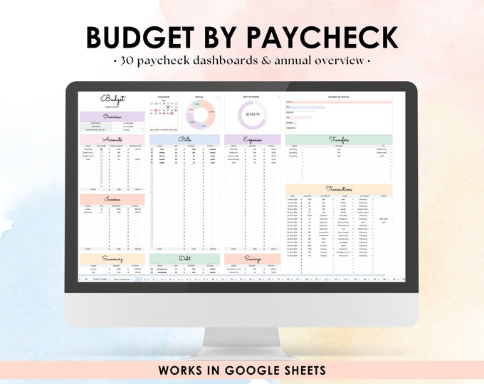 Paycheck Budget Spreadsheet Google Sheets Budget Template Biweekly ...