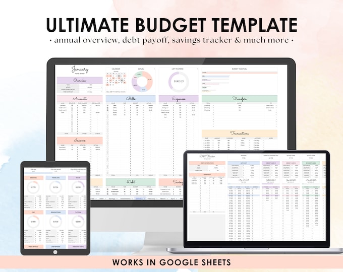 Budget Spreadsheet Google Sheets Budget Planner Monthly Budget Template ...