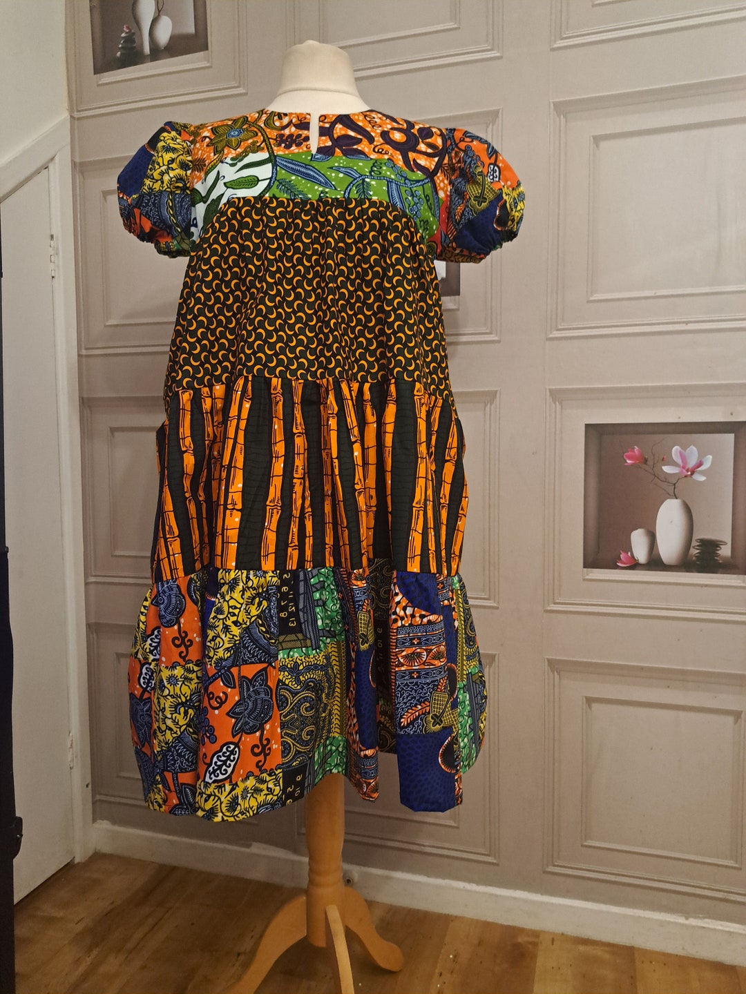Mixed Print Ankara Summer Spring Dress/ Tiered African Print Dress - Etsy