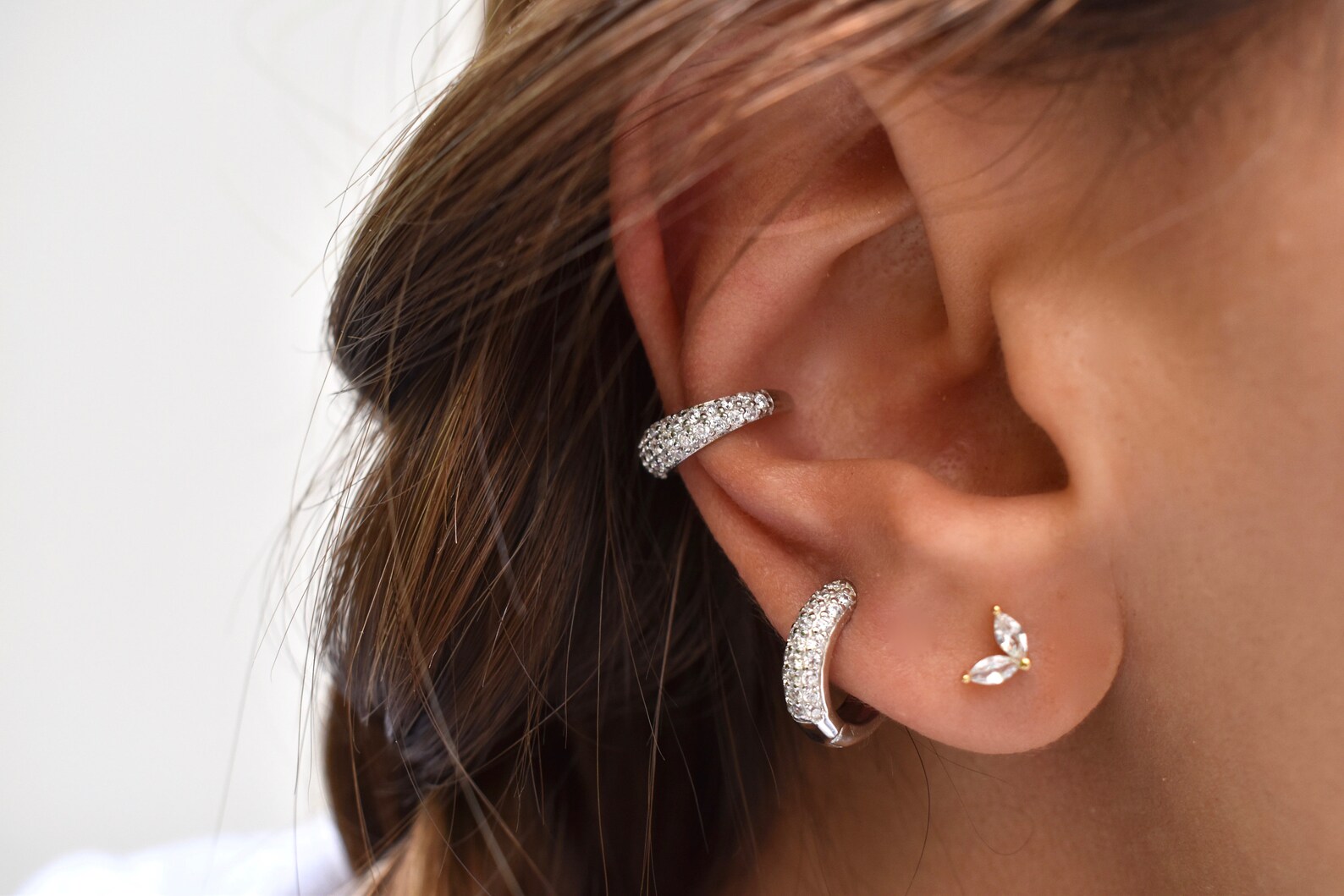 Dainty Wide CZ Ear CuffThick Ear CuffNo Piercing | Etsy