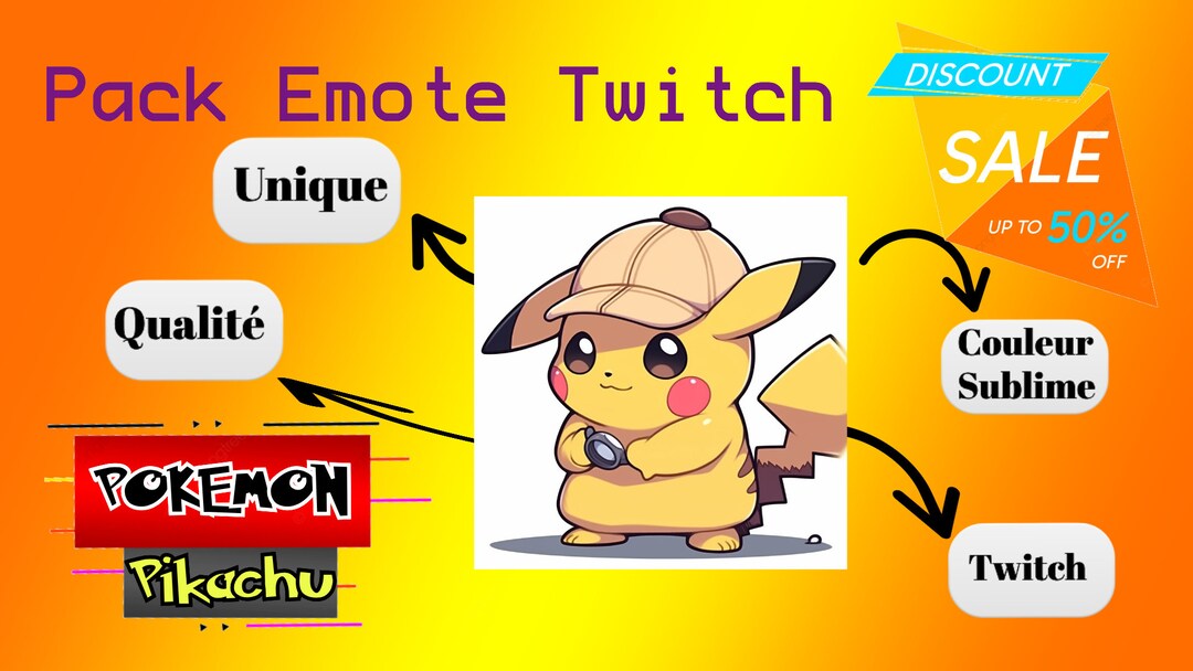 Pikachu Emoticon Pack 40 Pokemon Emotes - Etsy UK