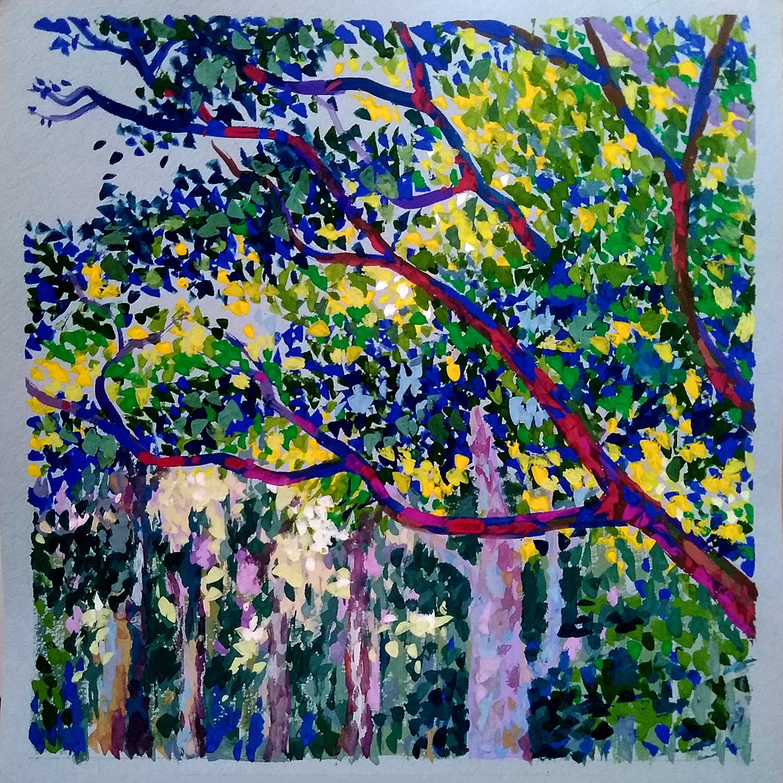 Impressionism Tree Painting Brushstrokes Art Tree Modern | Etsy