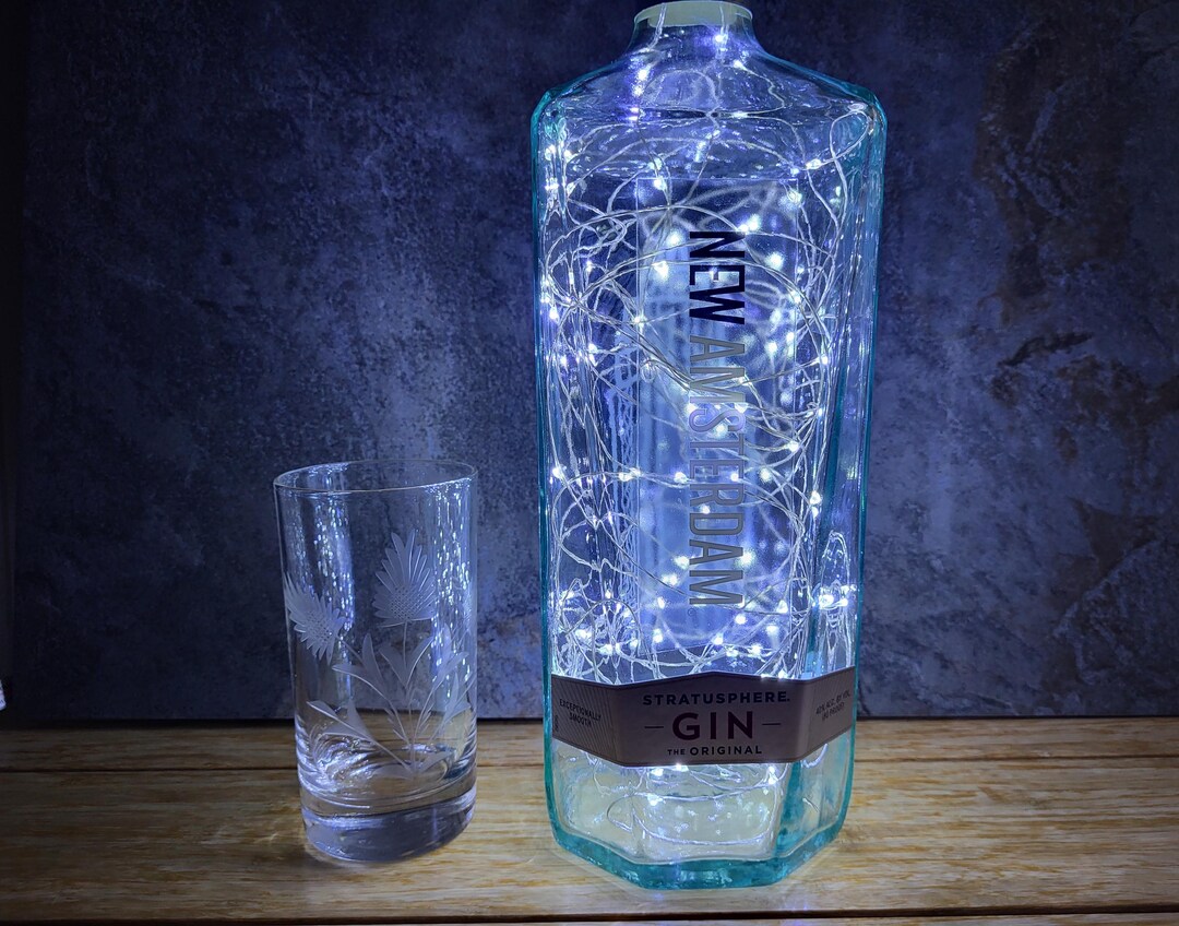 1.75 L GIN LED LAMP - Choose Light Color - New Amsterdam Gin Bottle ...