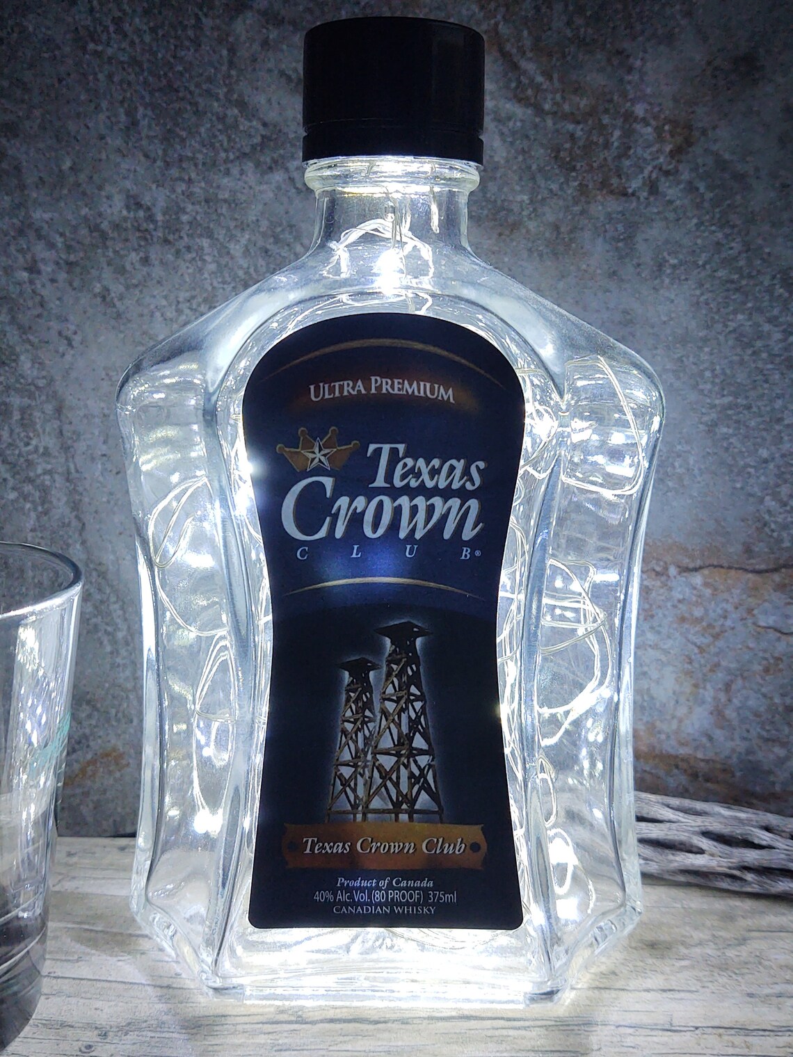TEXAS Crown Club Whisky Lamp Canadian Whisky Bottle LED Lamp - Etsy