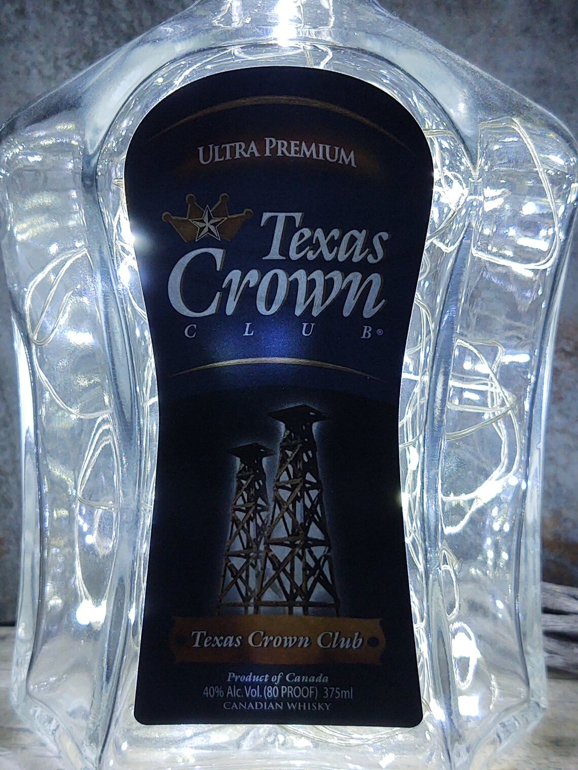TEXAS Crown Club Whisky Lamp Canadian Whisky Bottle LED Lamp - Etsy