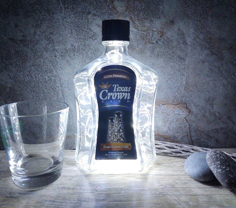 TEXAS Crown Club Whisky Lamp - Canadian Whisky Bottle LED Lamp - Etsy