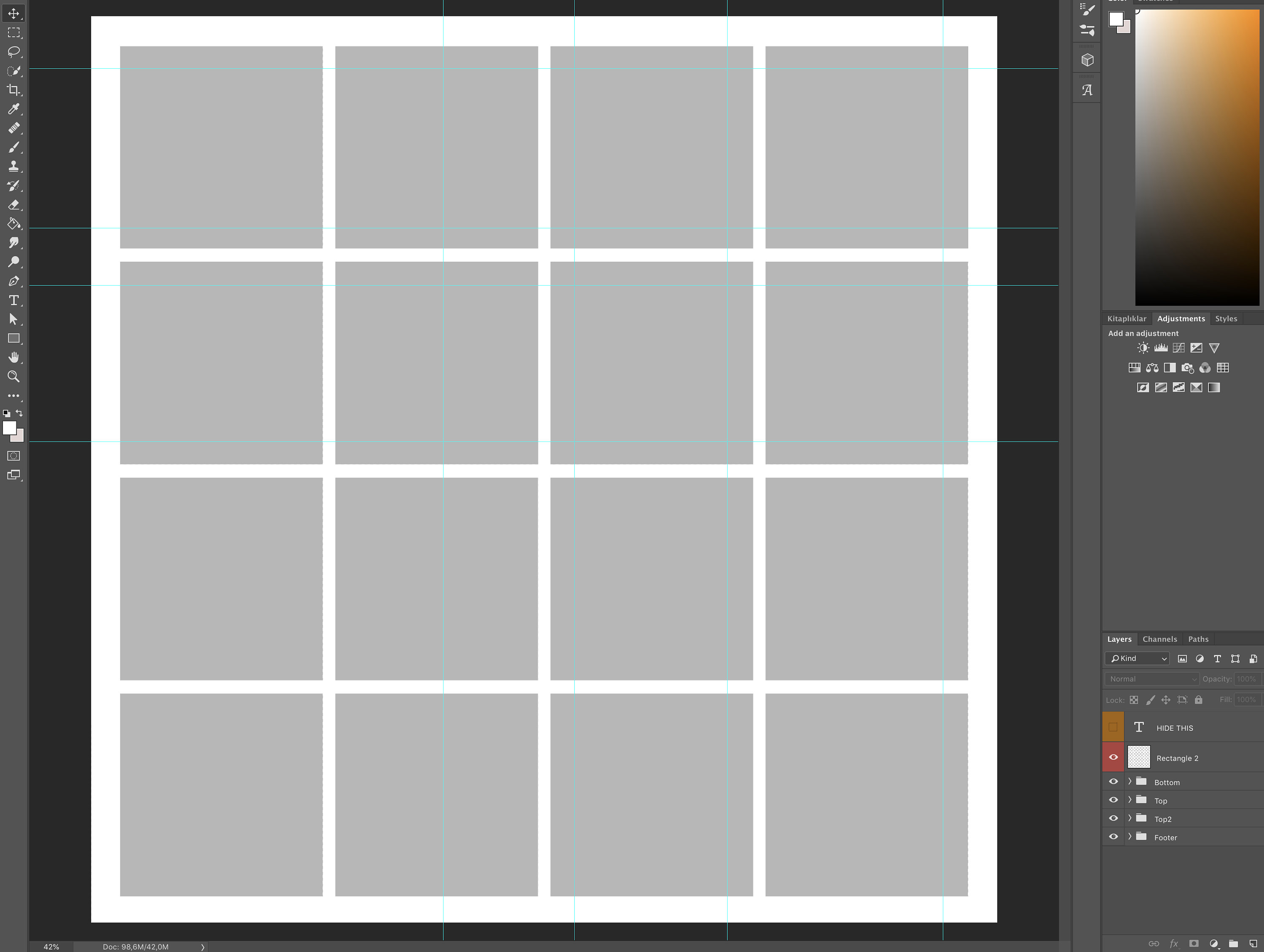 Box Photography 16 Box WHITE Grid Photoshop Digital Template, Happy Box ...