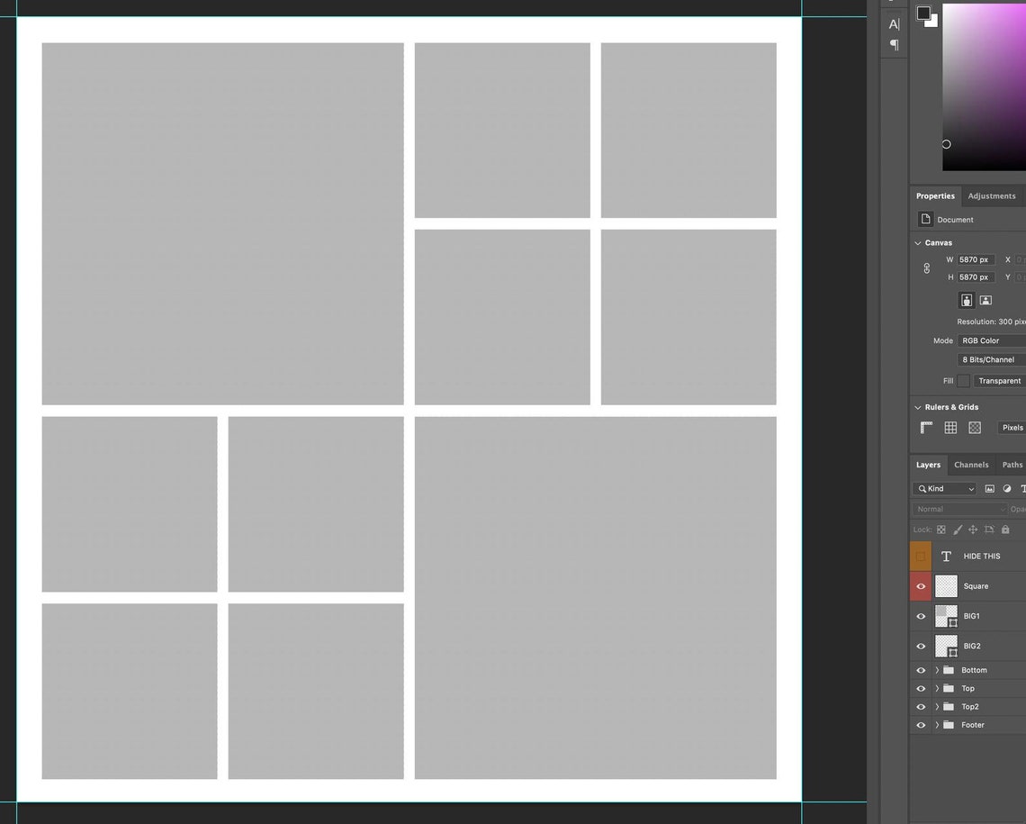 13 TEMPLATES Box Photography WHITE Grid Photoshop Digital - Etsy UK