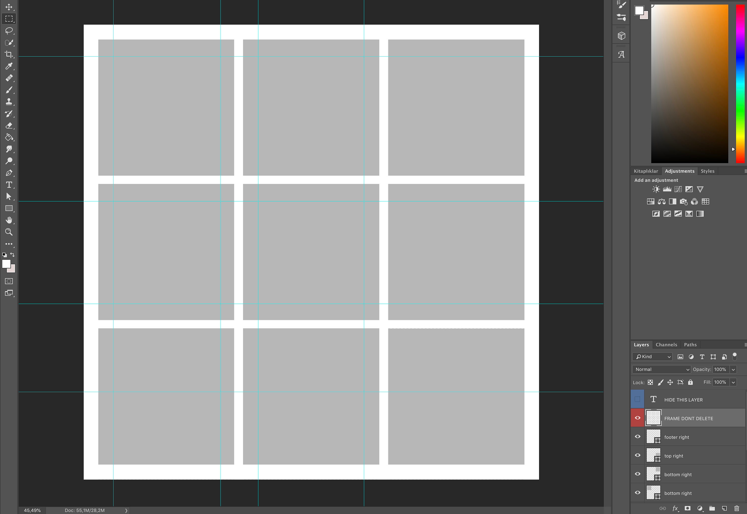 Box Photography 9 Box WHITE Grid Photoshop Digital Template - Etsy UK