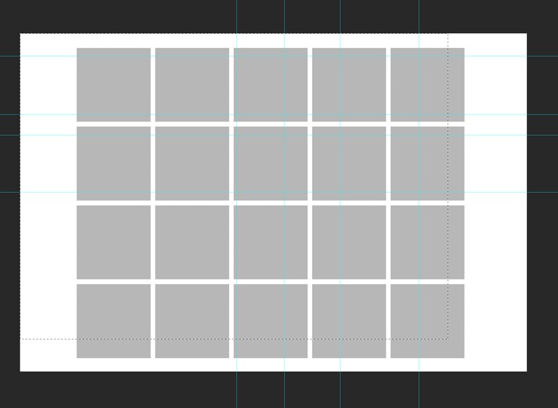 Box Photography 20 Box WHITE Grid Photoshop Digital Template, Happy Box ...