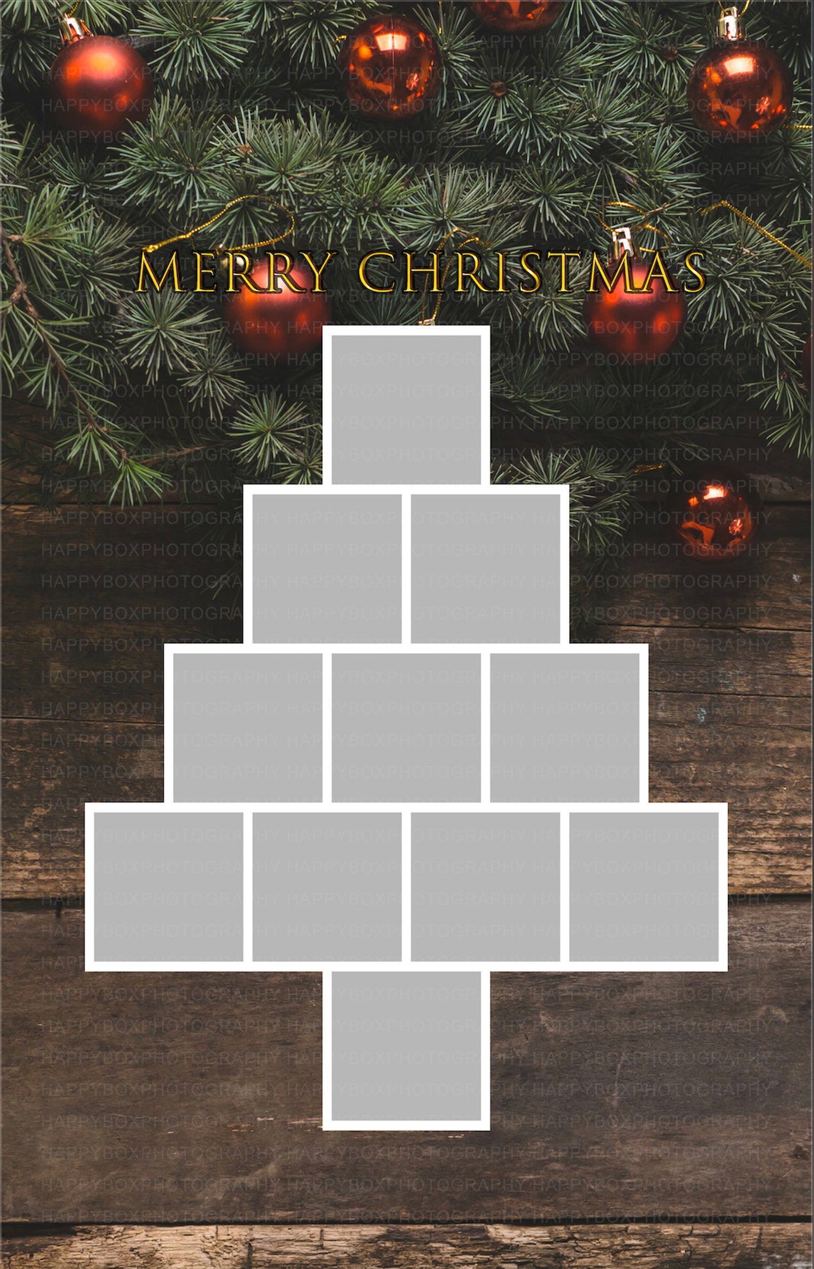Christmas Tree Photo Collage Template: 11 Image Grid (photoshop) - Etsy