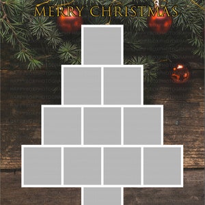 Christmas Tree Photo Collage Template: 11 Image Grid (photoshop) - Etsy