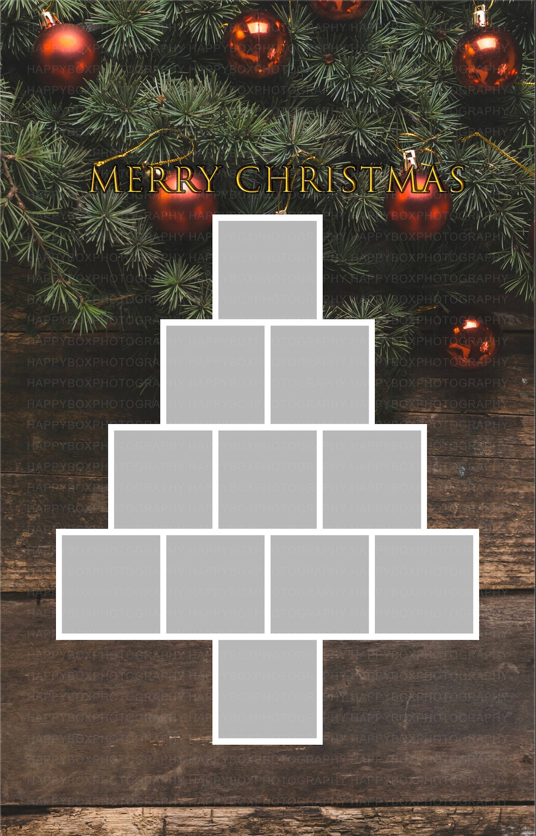 Christmas Tree Photo Collage Template: 11 Image Grid (photoshop) - Etsy