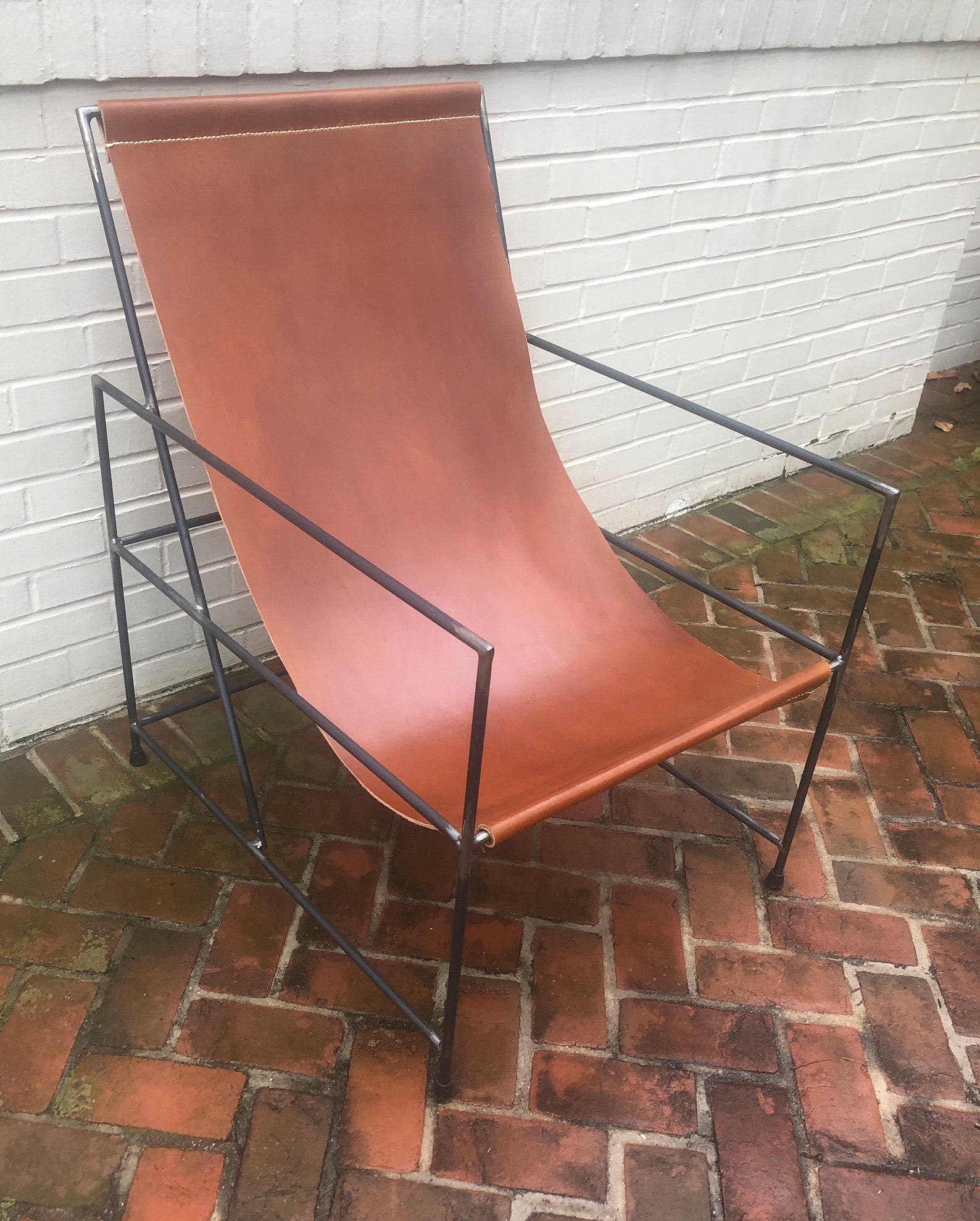 Leather Sling Chair - Etsy