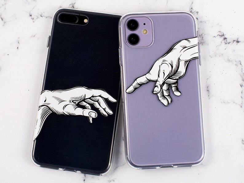 The Creation of Adam Cute Couple Cases Painting Hands Iphone | Etsy