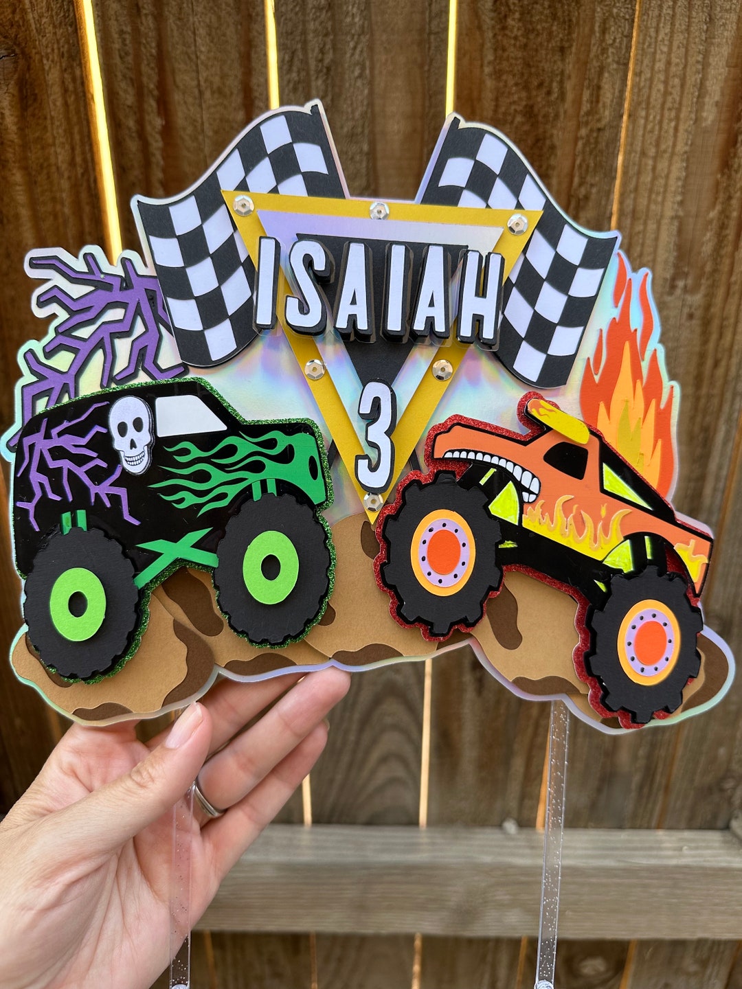 Monster Truck Cake Topper, Monster Truck Topper, Grave Digger Toro Loco ...