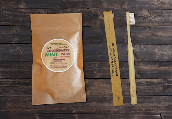 Dentin™ Toothpaste Tablets Leaf Bamboo Toothbrush by - Etsy UK