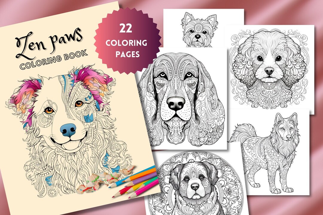 Zen Paws: Coloring Book for Dog Lovers Mindful Mandala Art - Etsy