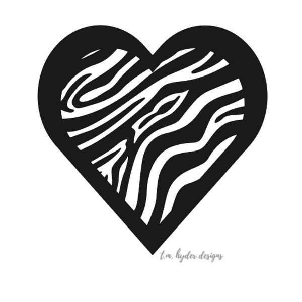 Zebra Print Heart - Etsy