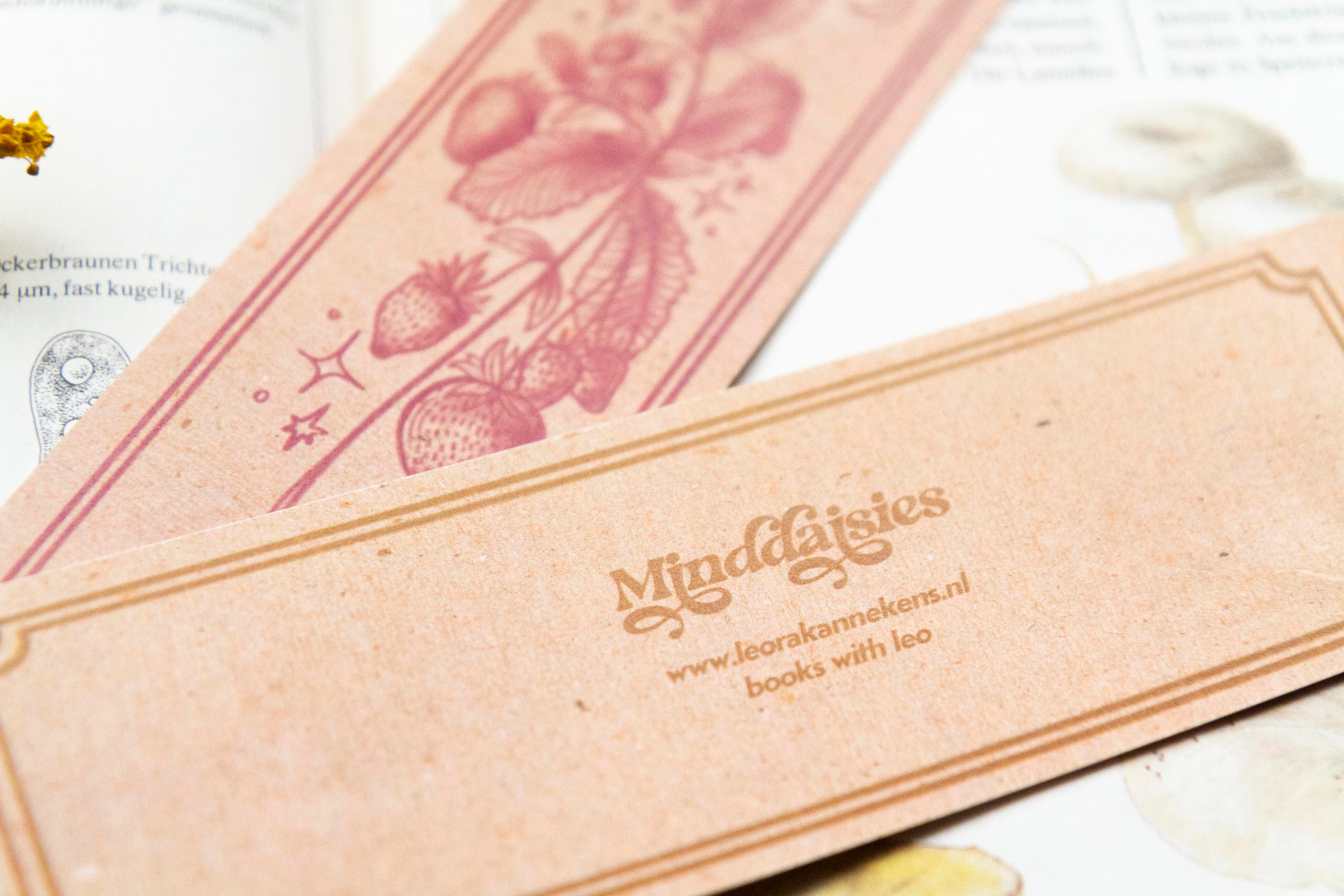 Cottage Core Botanical Illustration Bookmark Set Strawberry - Etsy