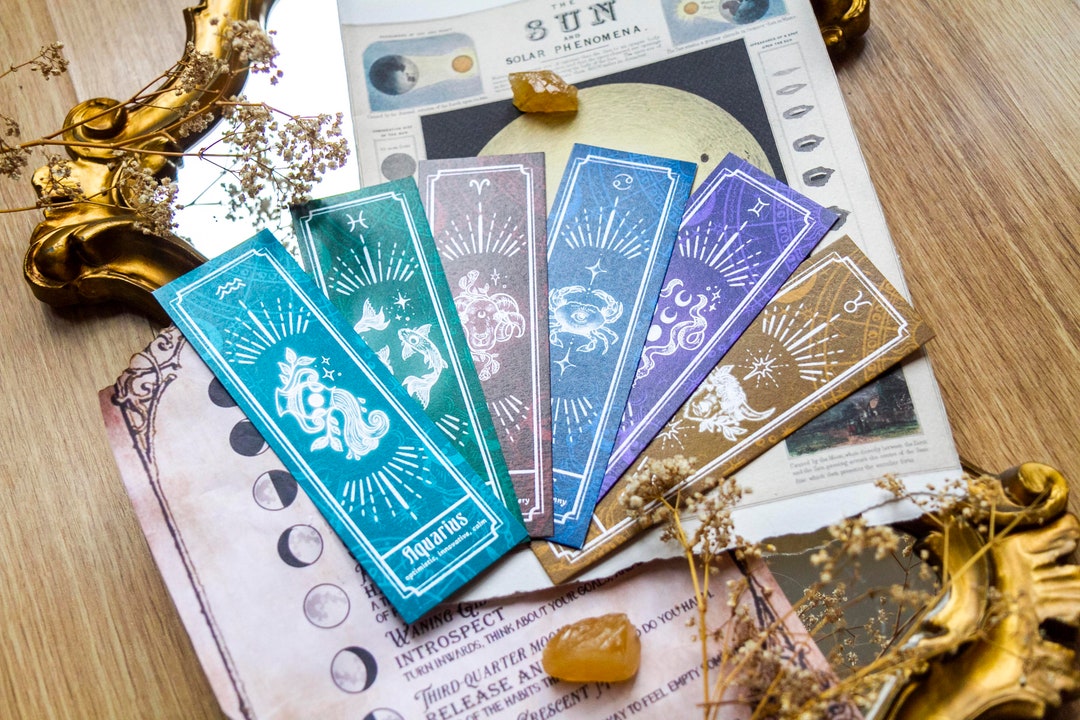 Zodiac Sign Bookmarks, Celestial Bookmarks, Astrology Bookmarks - Etsy
