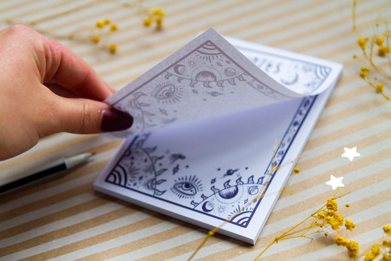 Celestial Moon Note Block Moon Design Note Block Purple Navy | Etsy