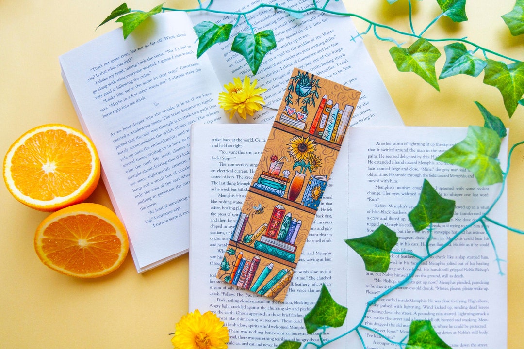 Summer Bookcase Bookmark Summer Bookmark Sunflower Bookmark - Etsy