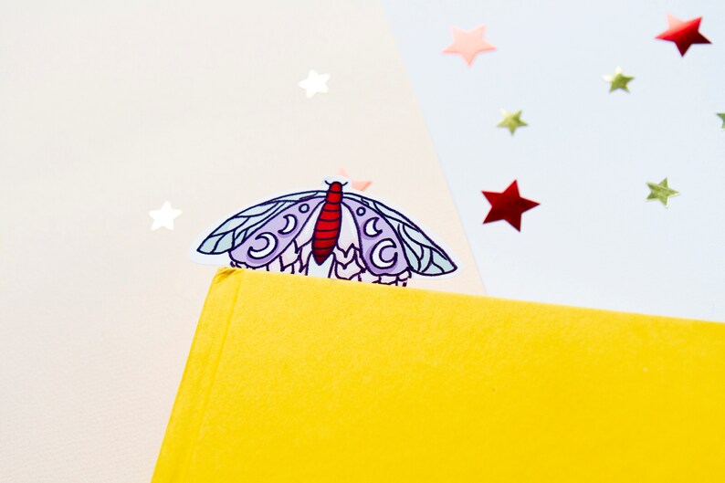 Magical Moth Bookmark Moon Bookmark Witchy Bookmark | Etsy