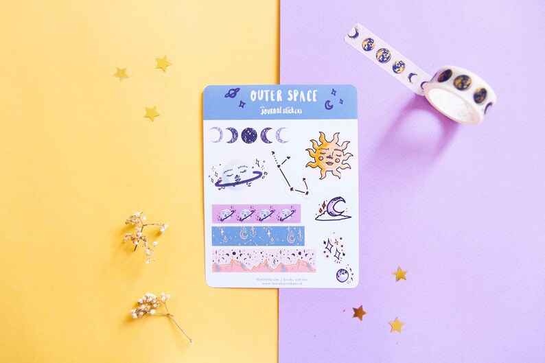 Outer Space Journal Stickersheet Bullet Journal Stickers | Etsy
