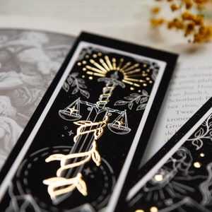 Tarot Justice and the Hermit GOLD FOIL Bookmark, Justice Bookmark ...