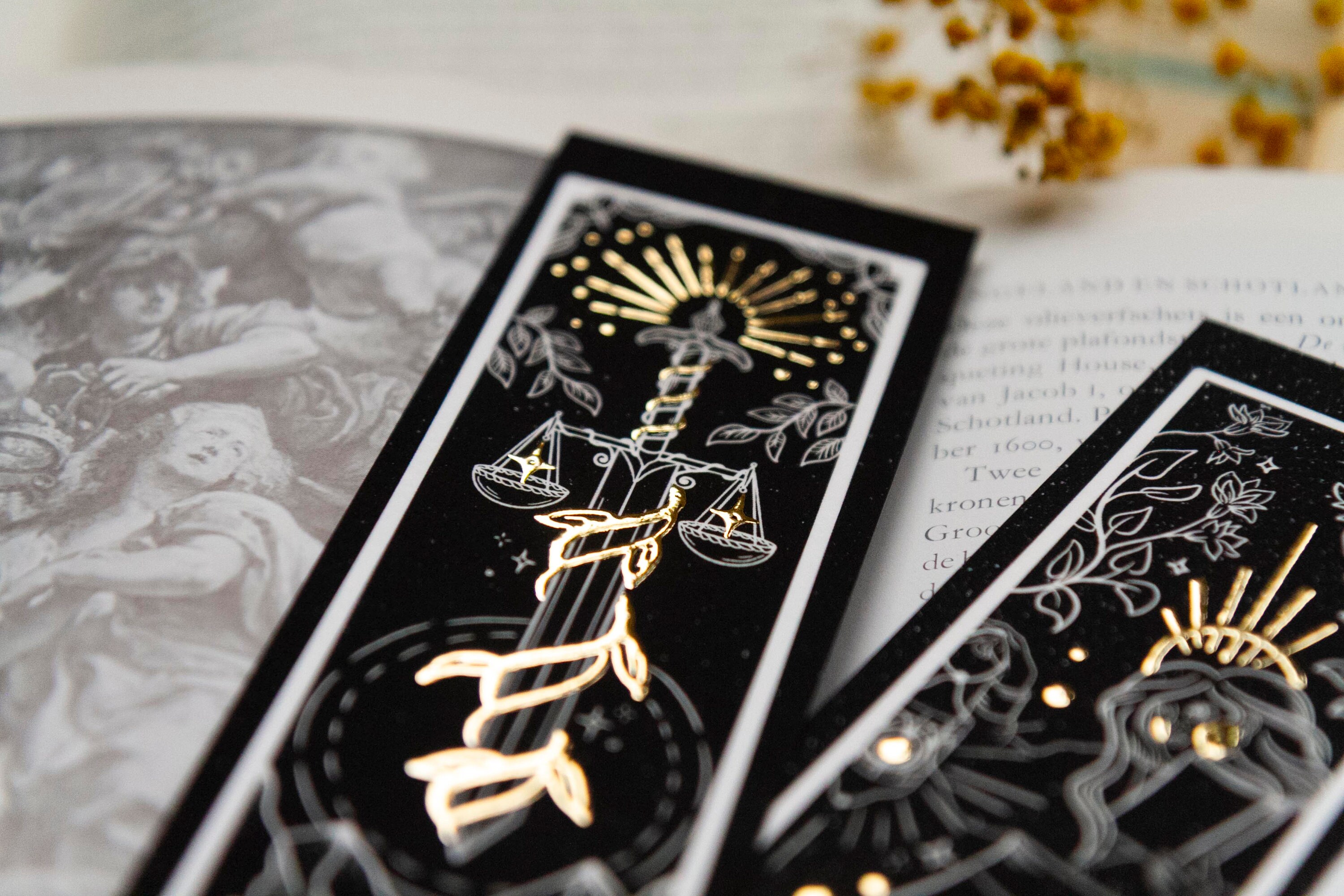 Tarot Justice and the Hermit GOLD FOIL Bookmark Justice - Etsy