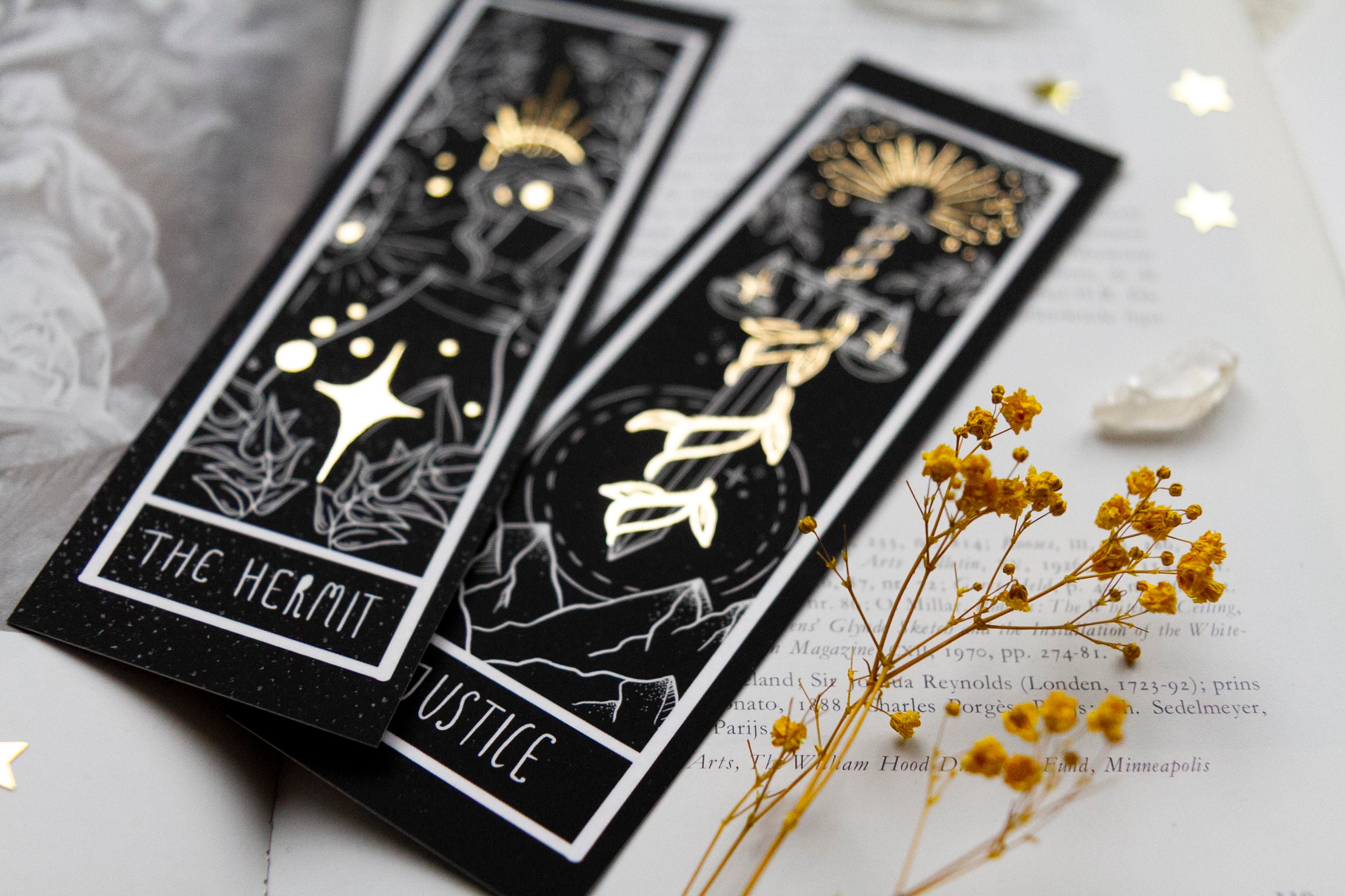 Tarot Justice and the Hermit GOLD FOIL Bookmark Justice - Etsy