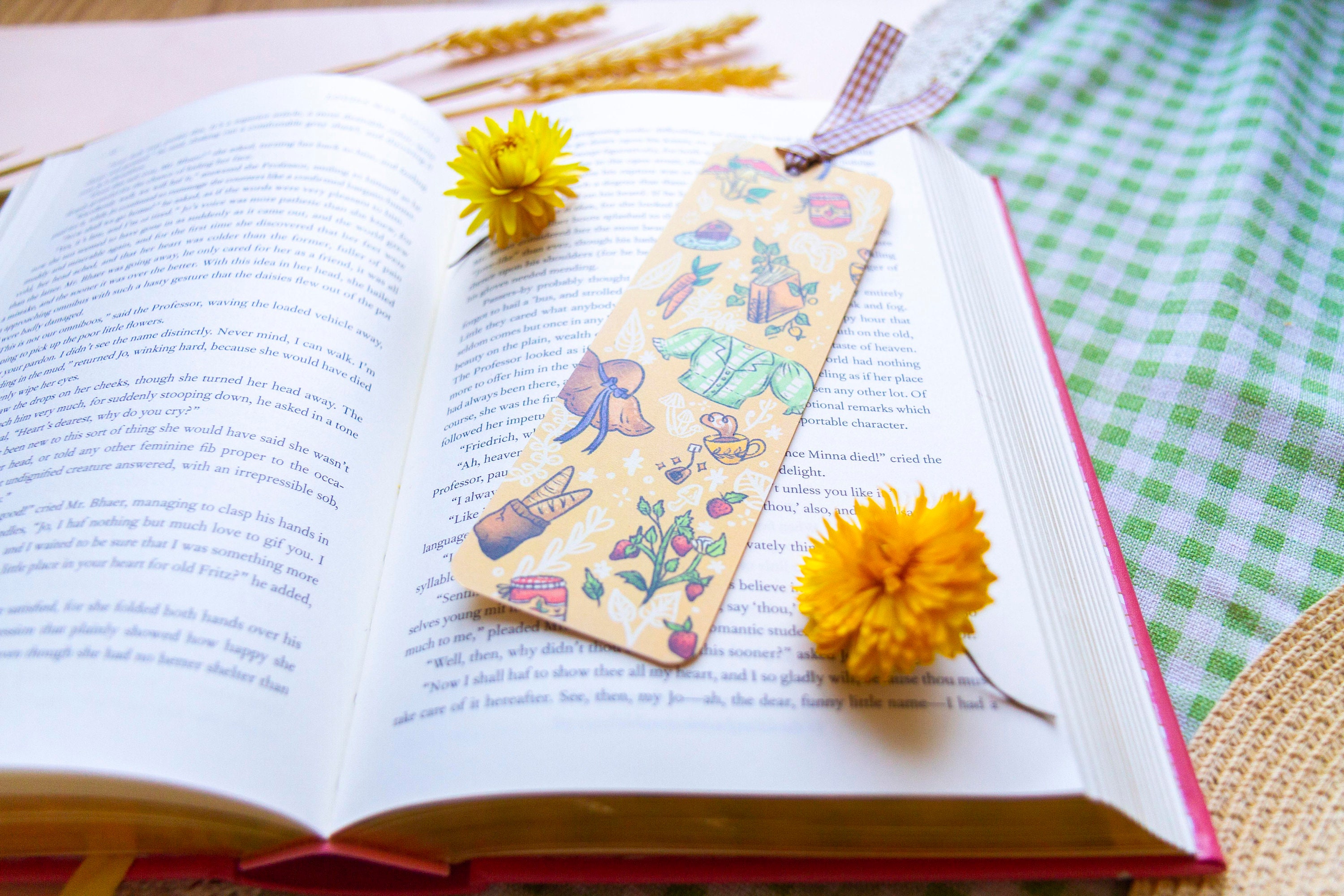 Cottage Core Bookmark With Ribbon Aesthetic Ribbon Bookmark | Etsy