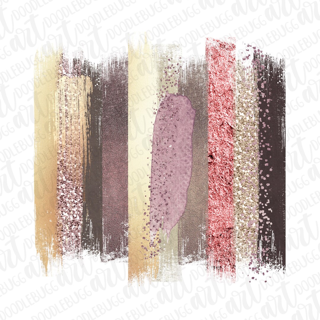 Gold and Rose Brush Strokes Transparent PNG File, File for Sublimation ...