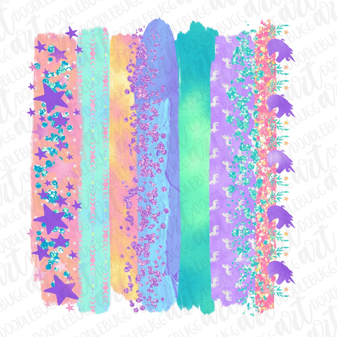 Unicorn Brush Strokes Transparent PNG File, INSTANT DOWNLOAD, Printable ...