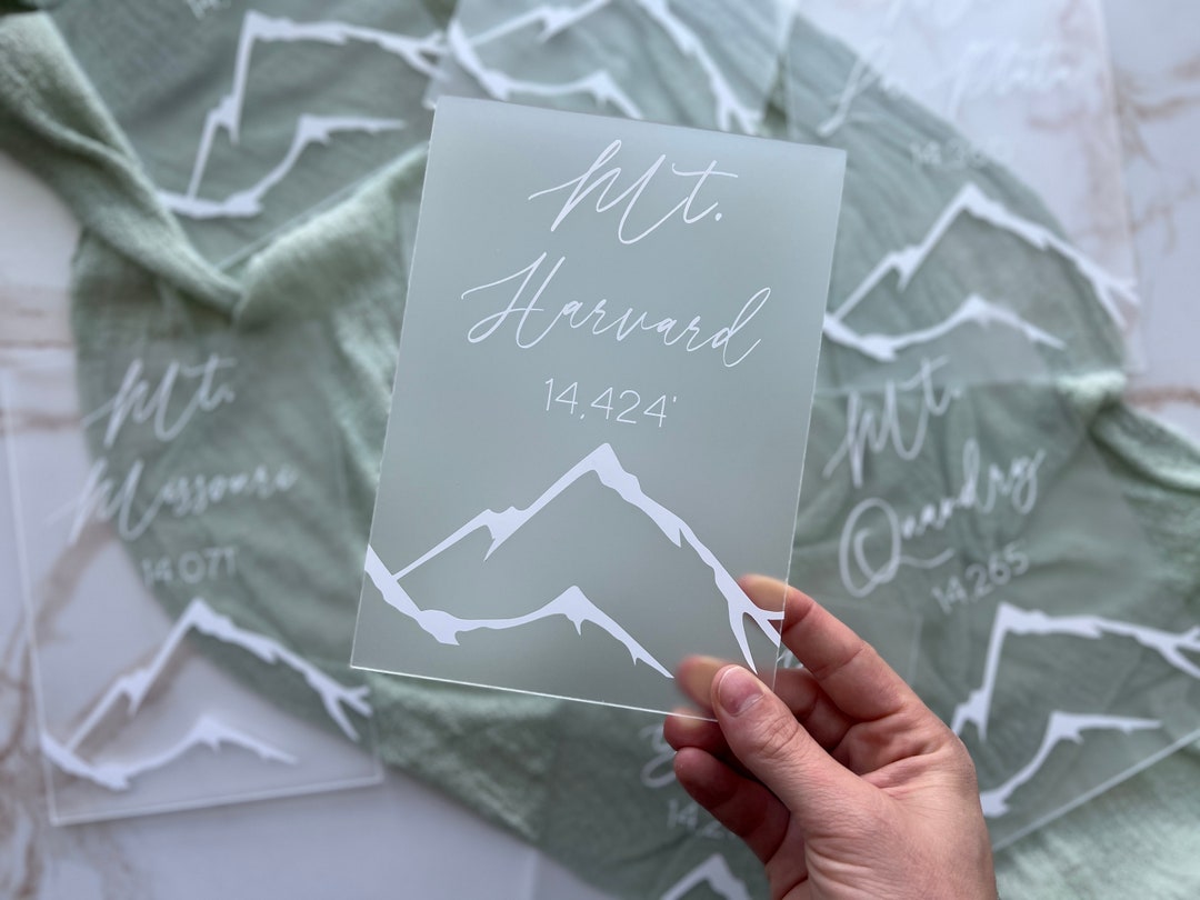 Acrylic Mountain Table Number, Custom Mountain Table Number, Mountain ...