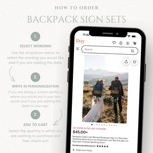 Backpack Signs Adventure Awaits Backpack Signs for Mountain Wedding ...